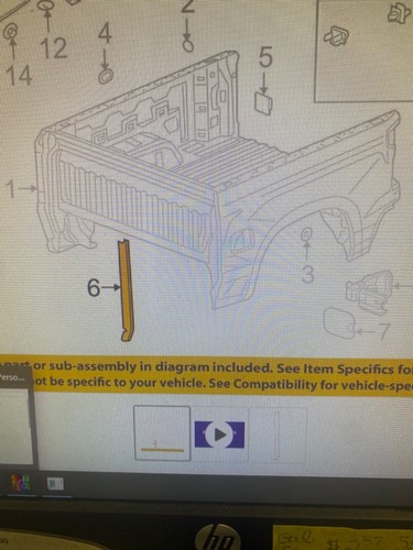 OEM 2019-2023 Chevy Silverado 1500 truck RH Bed side Air Deflector ...