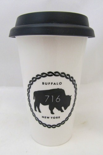 Buffalo NY "716" White Glass Coffee Mug Tumbler Drink Glass Souvenir ...