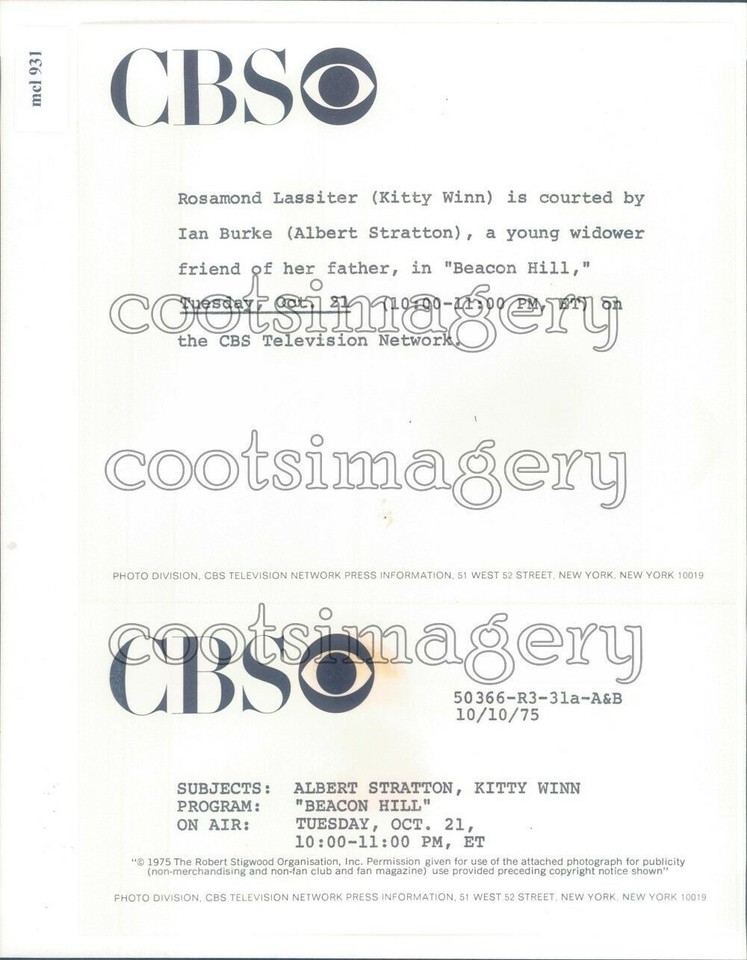 1975 Albert Stratton Kitty Winn Beacon Hill 1970s TV Show Press Photo ...