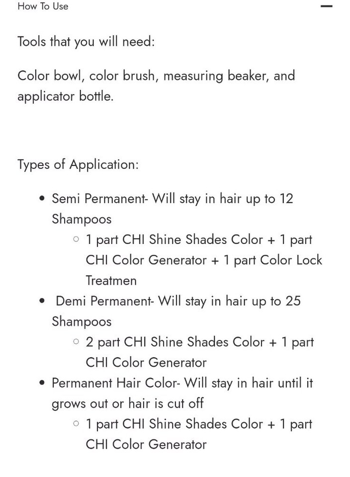 CHI Ionic Shine Shades Liquid Hair Dye Violet/Purple 3oz Bottle | eBay