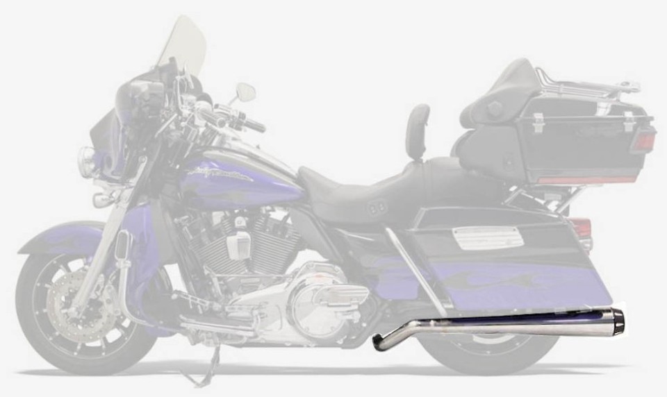 Bassani Pseudo Left Side Chrome Megaphone Muffler w/Machined Flutes ...