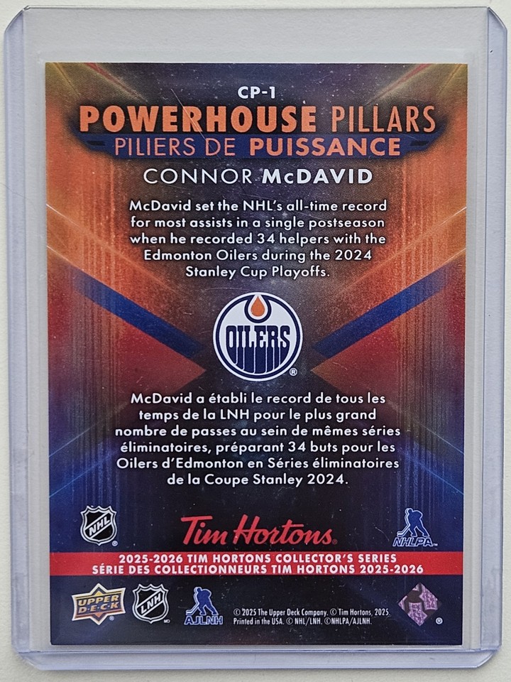 2025-26 Tim Hortons UD Connor McDavid CP-1 Powerhouse Pillars | eBay UK
