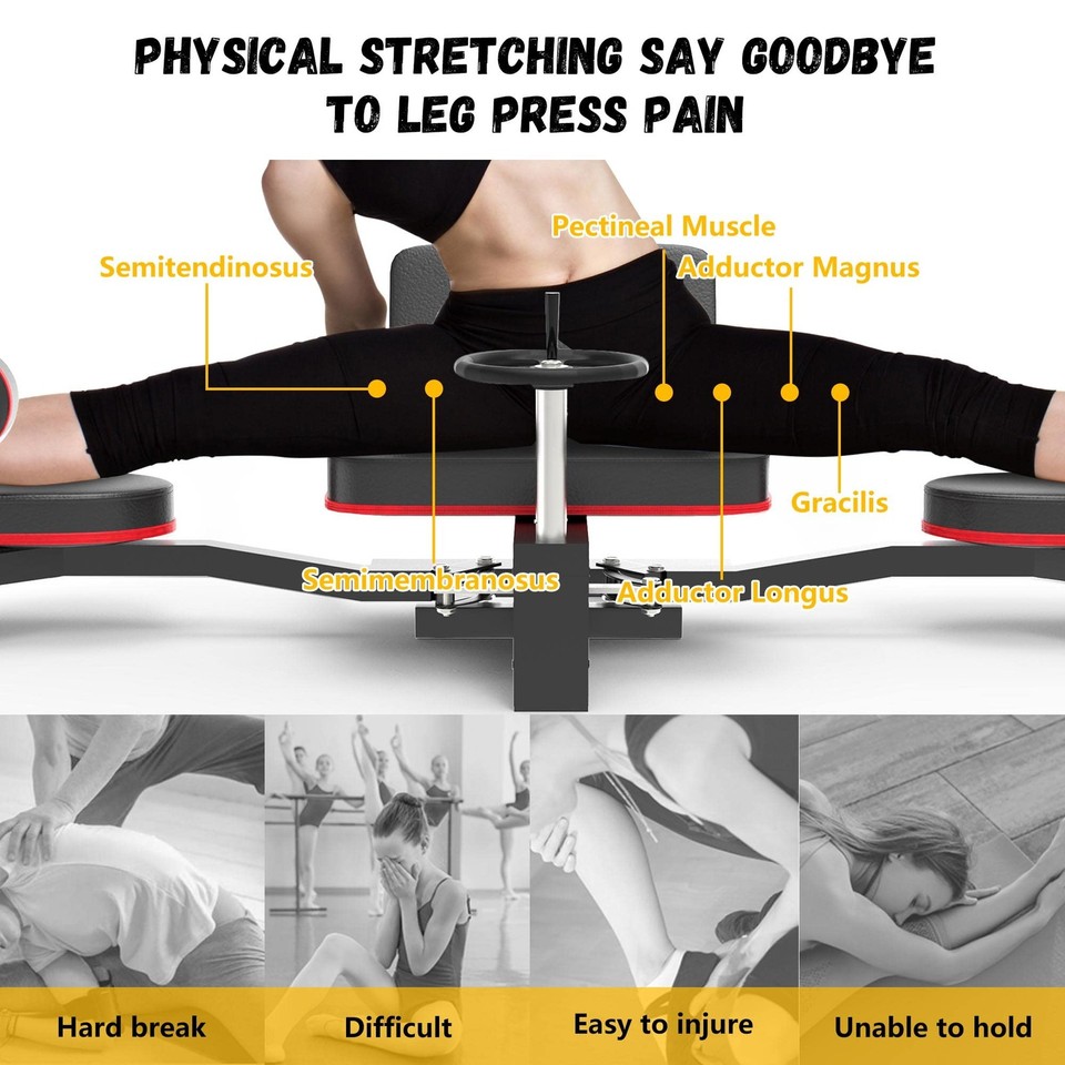 Leg Stretcher, 220LBS Leg Stretch Machine, Heavy Duty Steel Frame ...