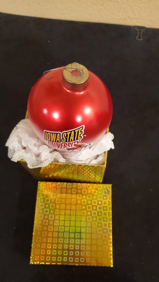 Vintage Iowa State Cyclones Christmas Ornament Glass Ball Cy Bird ...
