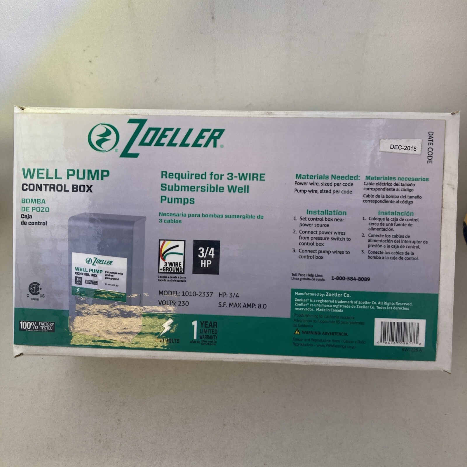 Zoeller 1010-2337 Well Pump Control Box for sale online | eBay
