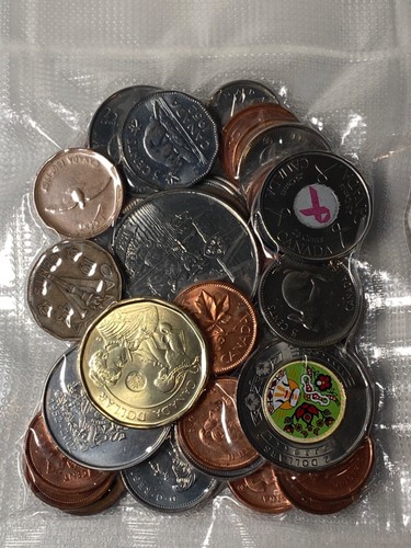 Canada 🇨🇦 Coin Collection - Set of 50 Random Coins - $2 $1 50C 25C 10C ...