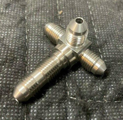 -3an 3 AN Stainless Four Way Tee Bulkhead Fitting Brake Fluid Hydraulic ...