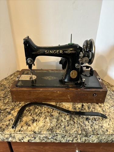 Antique VTG Singer Model 99 Sewing Machine w/ Wood Case Hand Crank NO ...