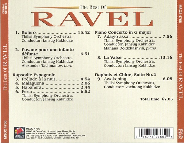 Ravel – The Best Of Ravel Music CD with Booklet (2001) 56775476625| eBay