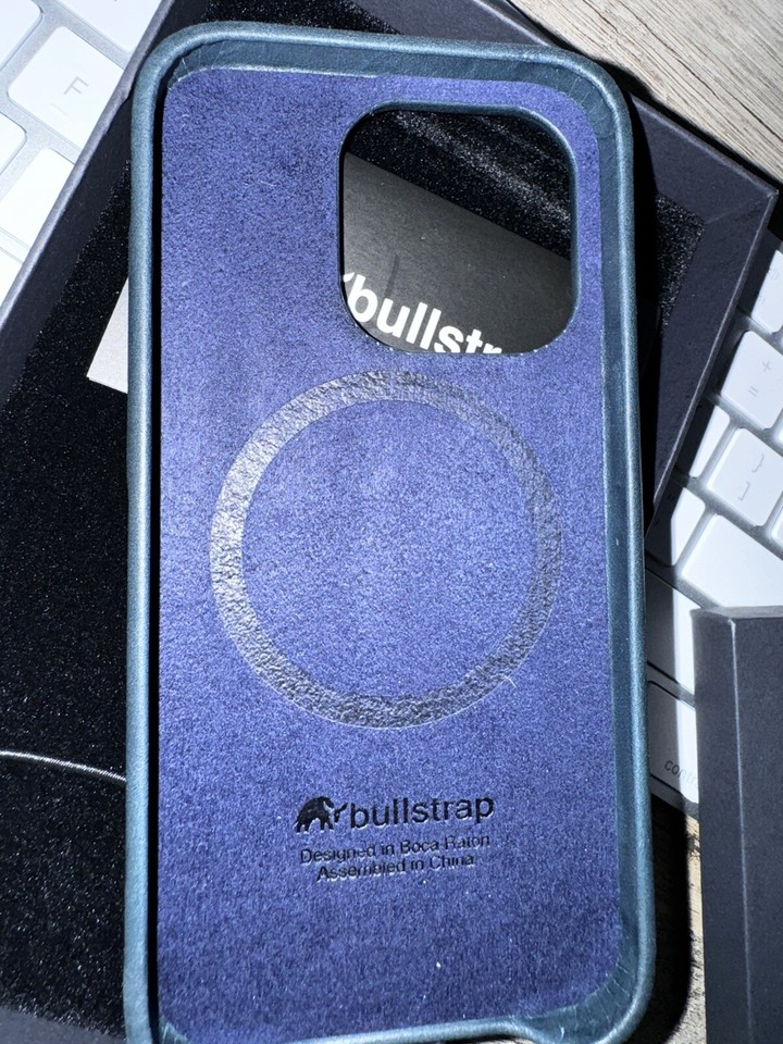 Bullstrap iPhone 15 Pro Leather Magsafe Compatible Case - Ocean Blue | eBay