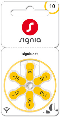 30 piles auditives Siemens Signia 10 jaunes P10MF PR70 5x6 blister ...