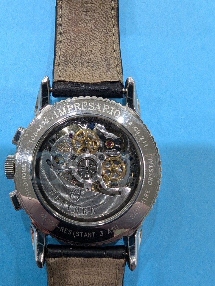 Concord Impresario Zenith Triple Date Chronograph Watch, 38mm, 31 Jewel ...