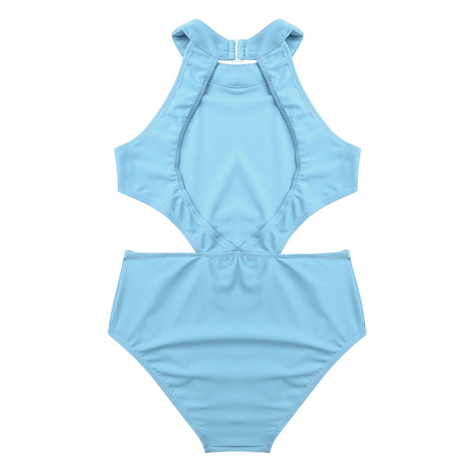 Girls Ballet Dance Leotards Gymnastic Unitards Halter Cutout Back ...