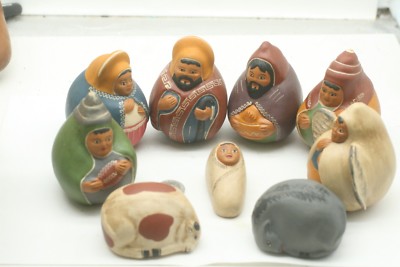 Hand Made Clay Nativity Set JUST CREATIONS Pottery | eBay