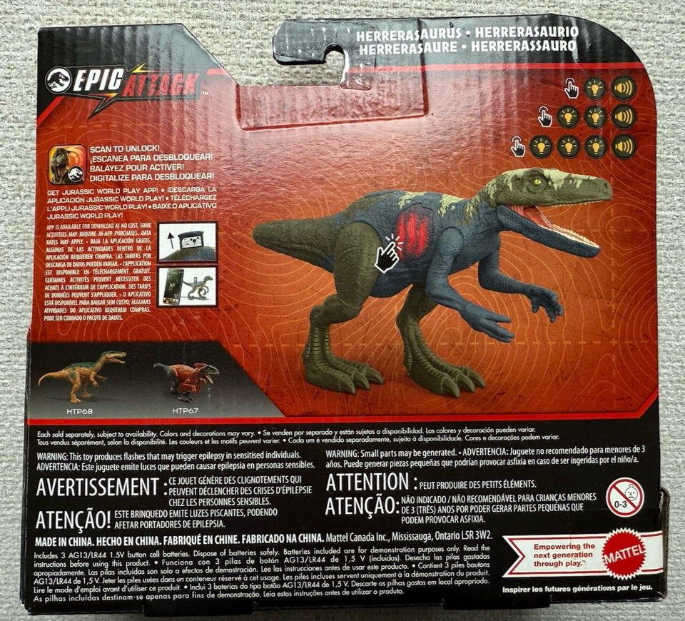 Jurassic World Epic Attack Herrerasaurus - NEW SEALED | eBay