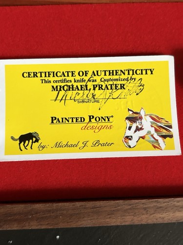 Michael Prater Custom Painted Pony 110 Lockback Knife Buck | eBay
