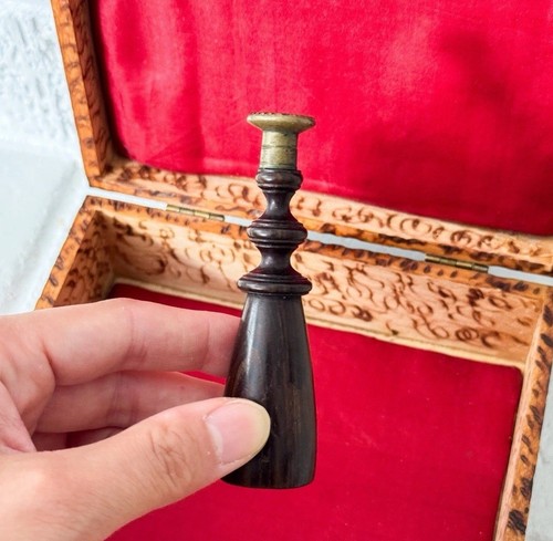 Antique Victorian Rosewood Handle Brass Wax Seal Stamp Plain Design ...