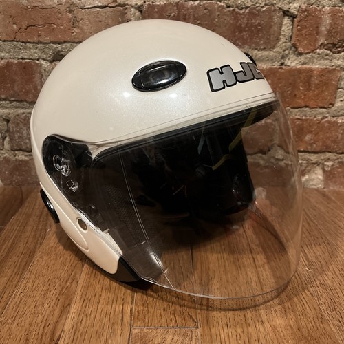 HJC CL-33 White Motorcycle Helmet Adult Size M w/ Cover | eBay