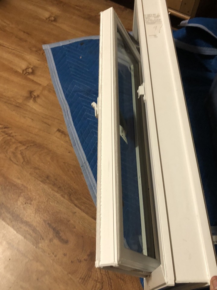 Hopper/Transom vinyl window/basement 3 1/4 thick w-31 12/16 H-12 12/16 ...