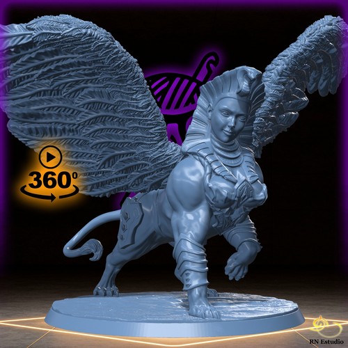 Odiphia | Sphinx miniature for Tabletop games like D&D and War Gaming ...
