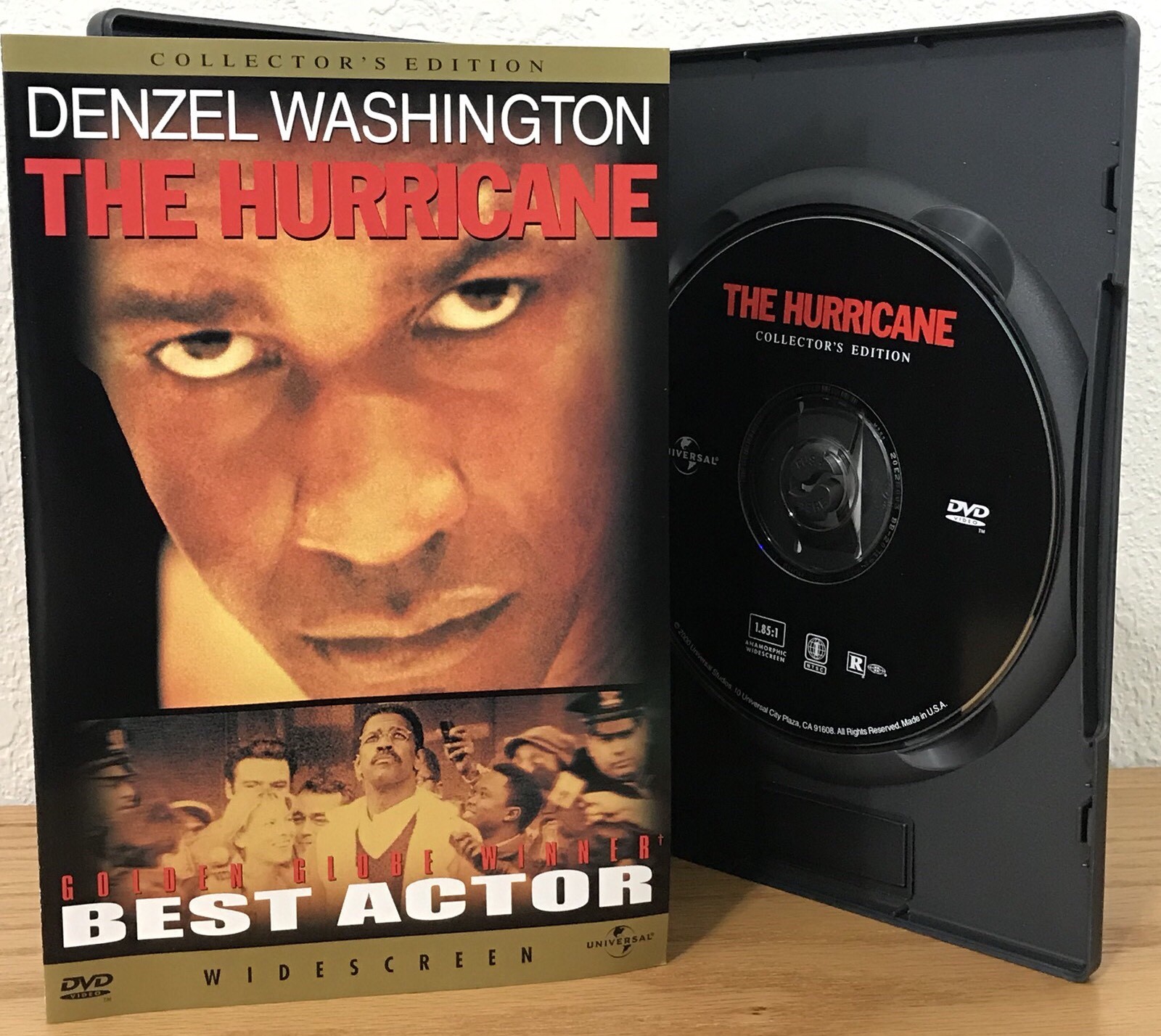 THE HURRICANE (DVD, 2000) COLLECTOR’S EDITION w/INSERT ~ REGION 1 ...