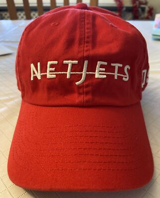 NetJets Red w/White QS Golf Hat Cap Berkshire Hathaway Net Jets New ...