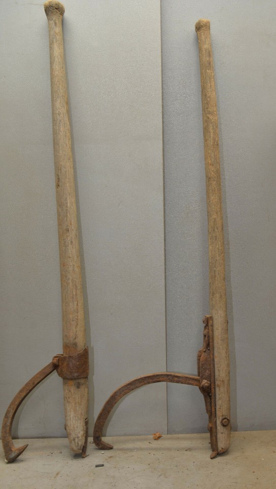 4 antique cant hook lumber log tool logging pick up hooks collectible ...