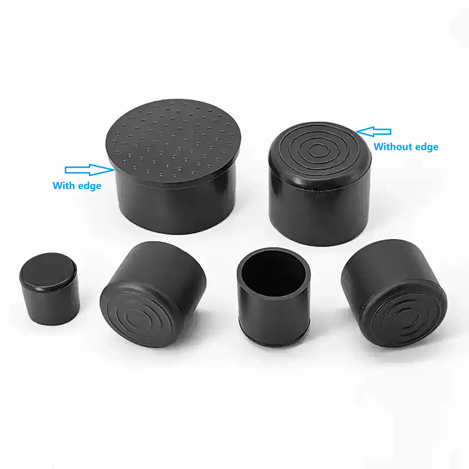 Round Plastic End Cap Black, PVC Soft Rubber Caps Tube Pipe Feet ∅ 6 ...