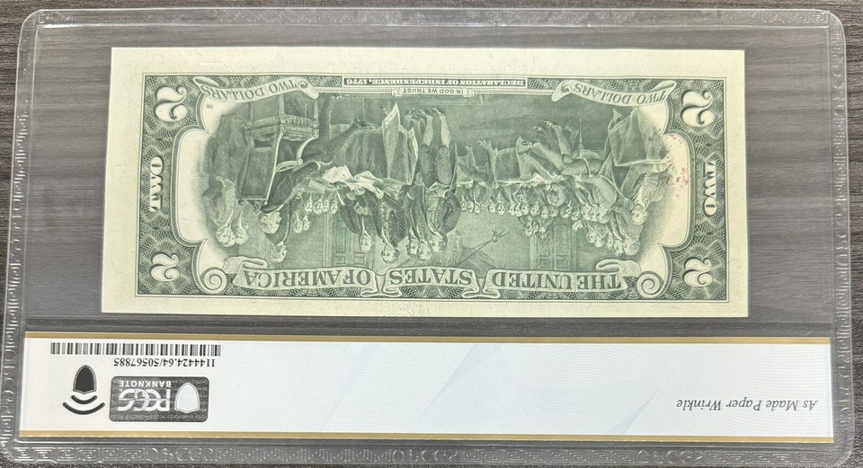 1976 $2 Two Dollar Bill - Stamped First Day Issue 4/13/1976 PCGS 64 PPQ ...