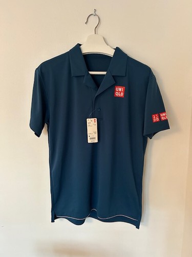 UNIQLO Roger Federer Tennis Shirt Mens Medium Blue 2019 Australian Open ...
