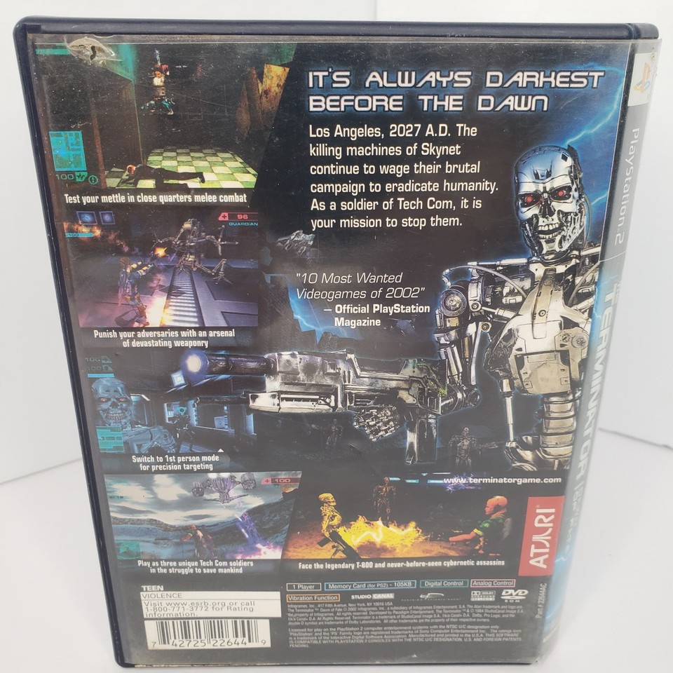 Terminator Dawn of Fate (PlayStation 2, PS2, 2002) Complete CIB Cleaned ...
