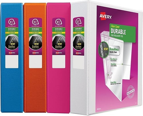 Avery Durable View Binder with 1-1/2" Gap Free Slant Ring (XZH1010) | eBay