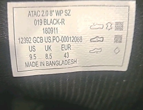 5.11 Tactical Men's ATAC 2.0 8" Military Boot SZ 9.5 | eBay