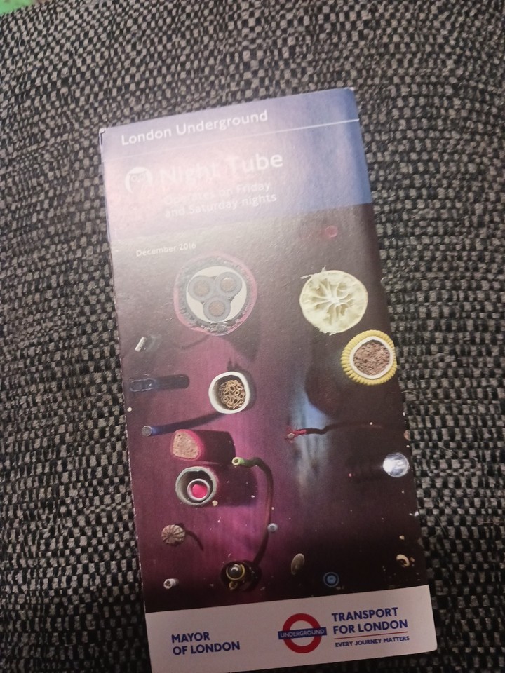 London. Underground Tube Map. (. Night. Service. December. 2016. ) | eBay UK