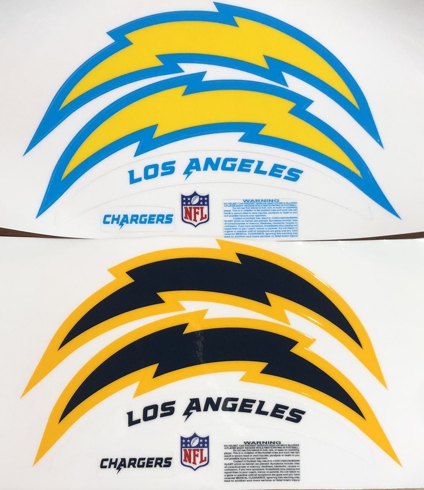 Los Angeles (LA) Chargers Football Helmet Decals - Full Set And Numbers ...