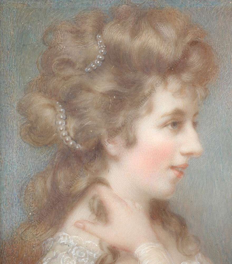 John Russel (1745-1806) "Miss Ann Bacon", fine miniature, ca. 1785 | eBay