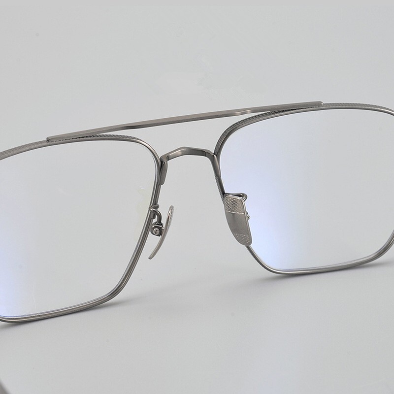 Pure Titanium Square Eyeglasses Frames Retro Big Lens Size Full Rim ...