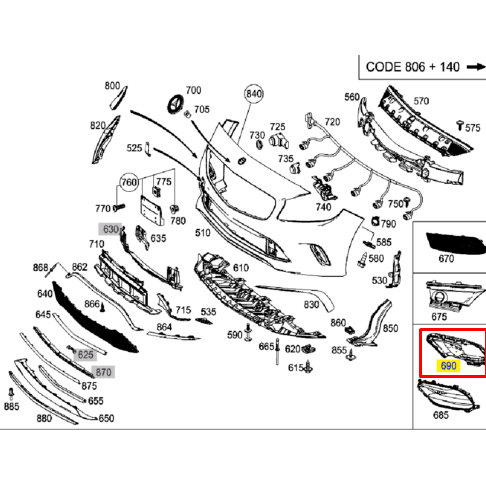 Genuine MERCEDES A45 Class W176 AMG Front Air Duct Grill Holder Left ...