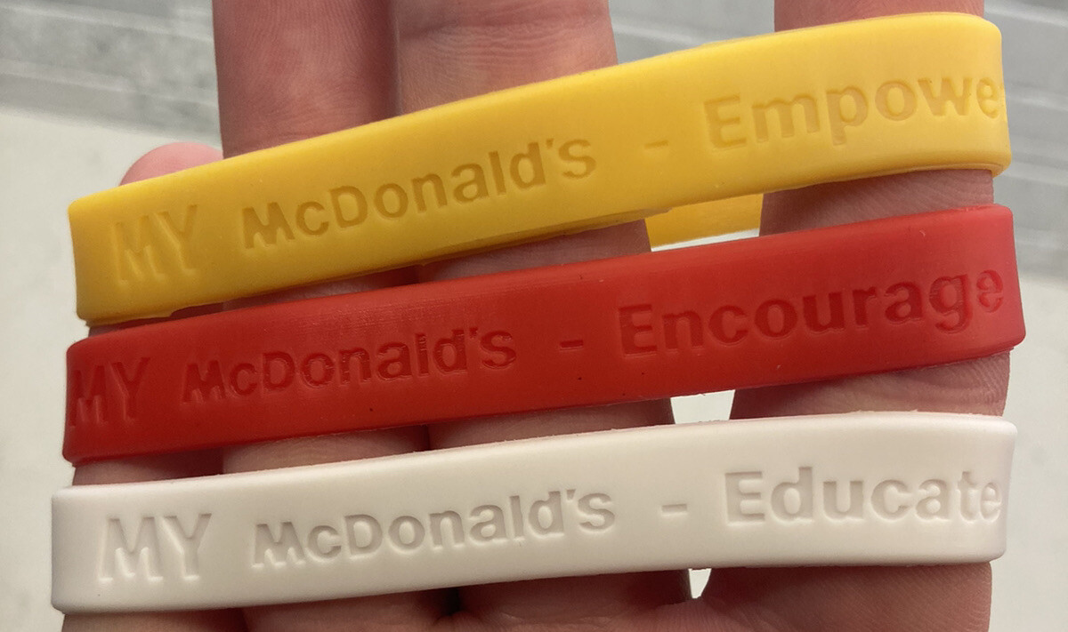 3 Different Color McDonalds Silicone Wrist Bands Empower, Encourage, Educate! | eBay