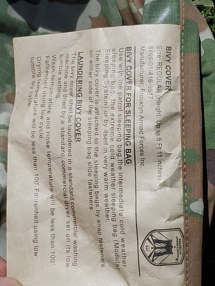 OCP Nylon Bivy Cover ONLY for B.A.F. Coyote 3-Season Sleeping System | eBay