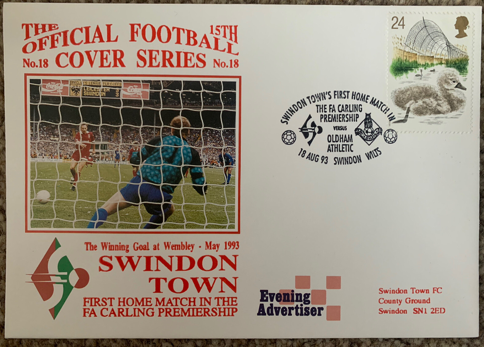 SWINDON TOWN V OLDHAM ATHLETIC 1993 FIRST PREMIERSHIP HOME MATCH FIRST ...