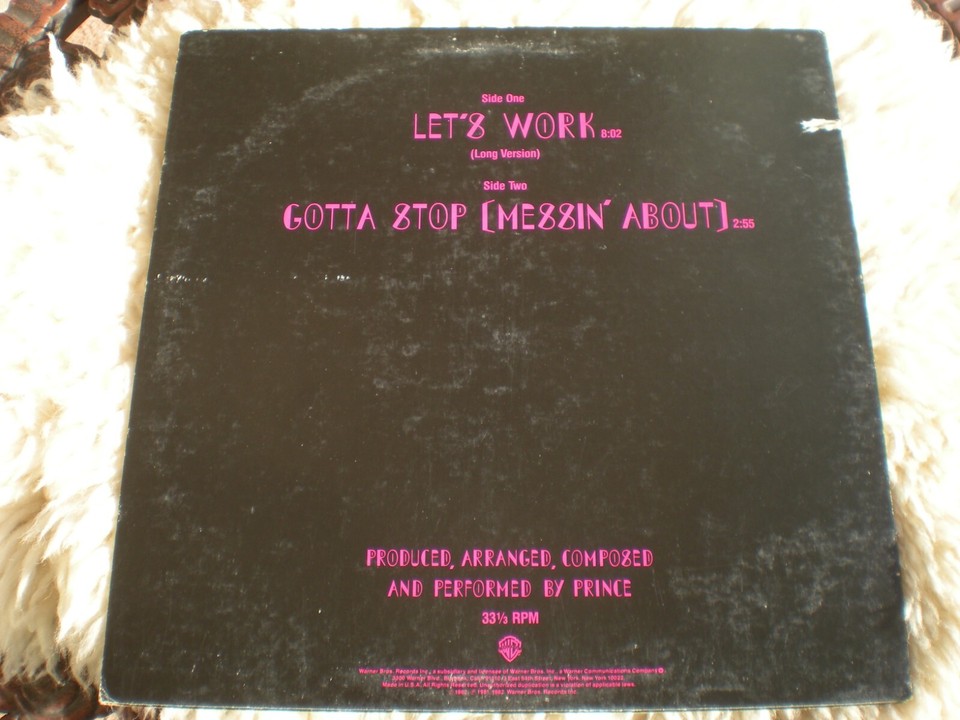 Prince 12" Let's Work / Gotta Stop Messin' About 1982 Vinyl Maxi-Single ...