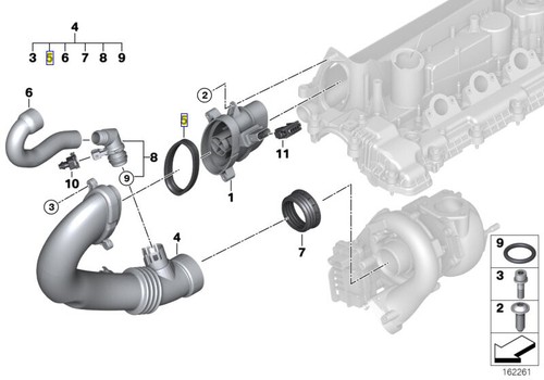 BMW Turbo Air Intake Hose Pipe Line Seal Gasket Ring 13712247395 ...