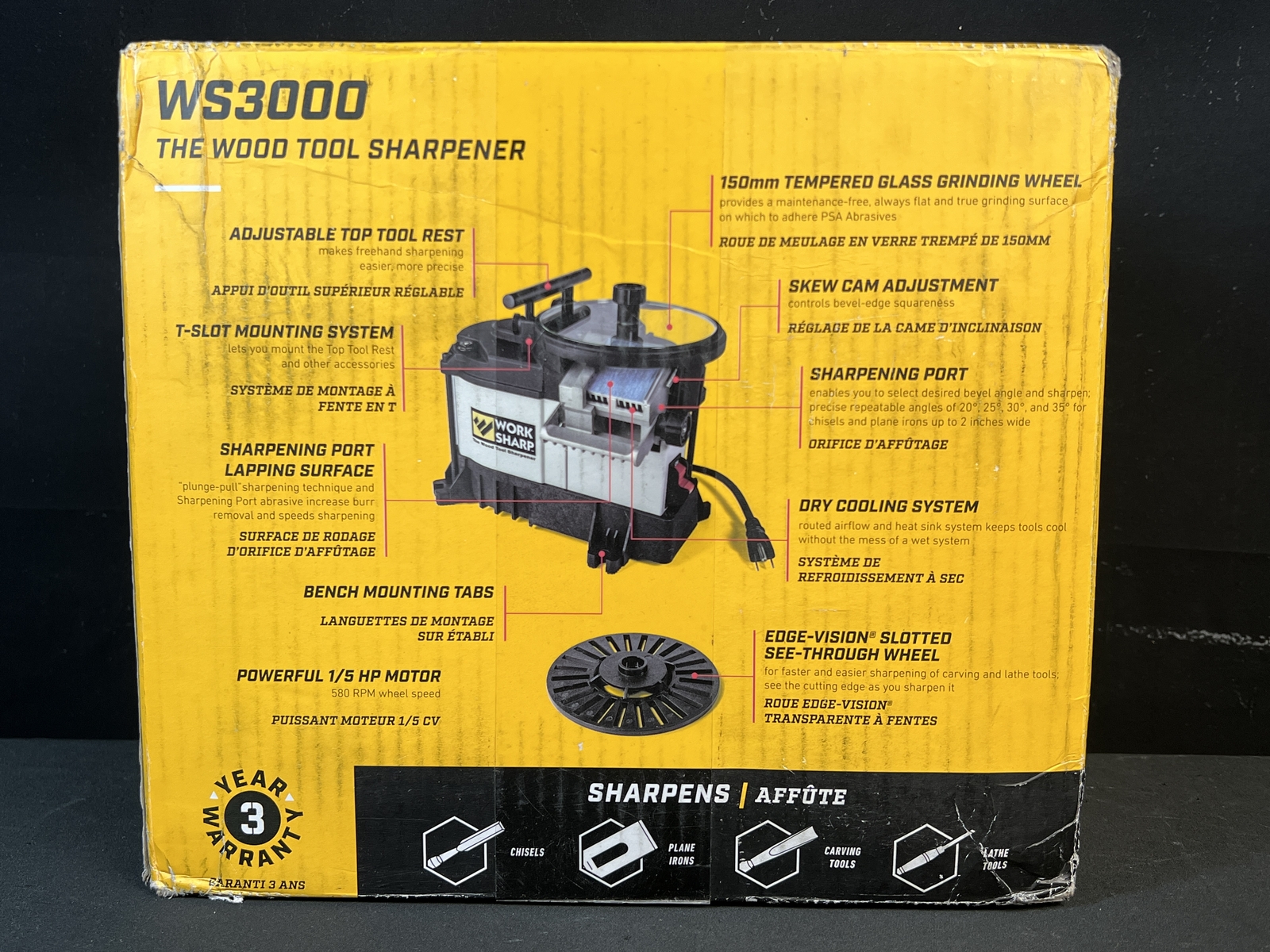Work Shop WS3000 Benchtop Woodworking Tool Sharpener New Open Box | eBay