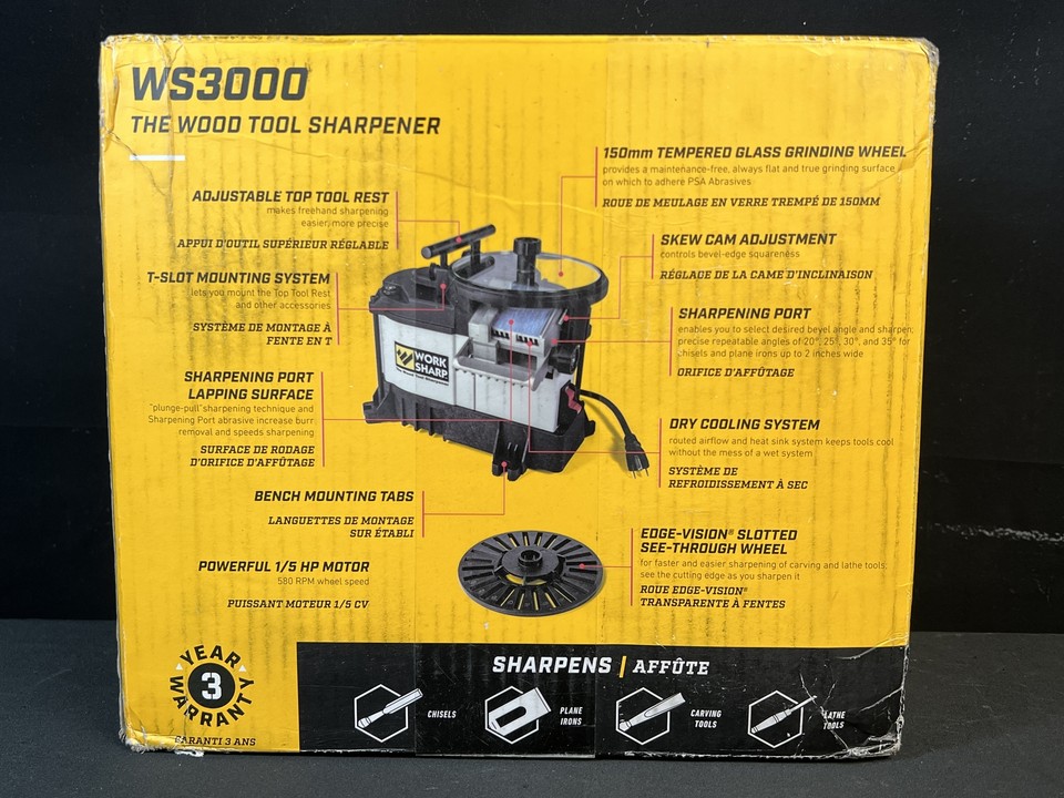 Work Shop WS3000 Benchtop Woodworking Tool Sharpener New Open Box | eBay