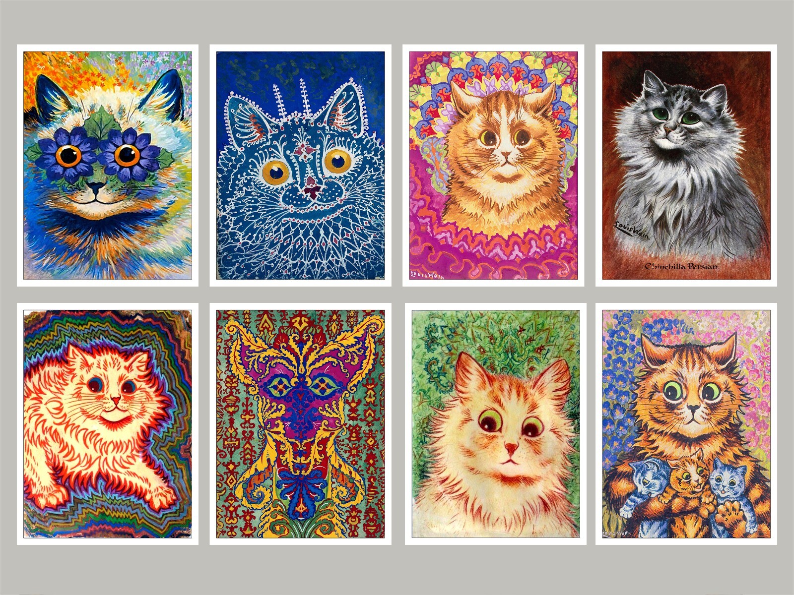 Louis Wain Cat Art Prints. Lots of Different Designs. Framed Available ...