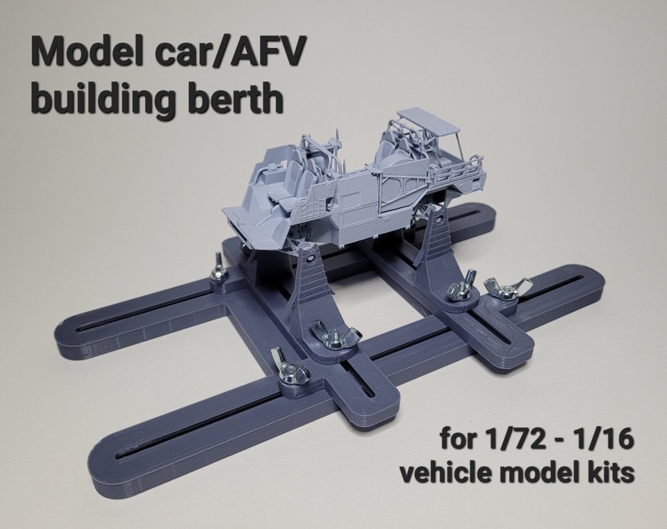 Model car kit building berth jig for AFV vehicles 1/72 1/35 1/24 1/16 ...