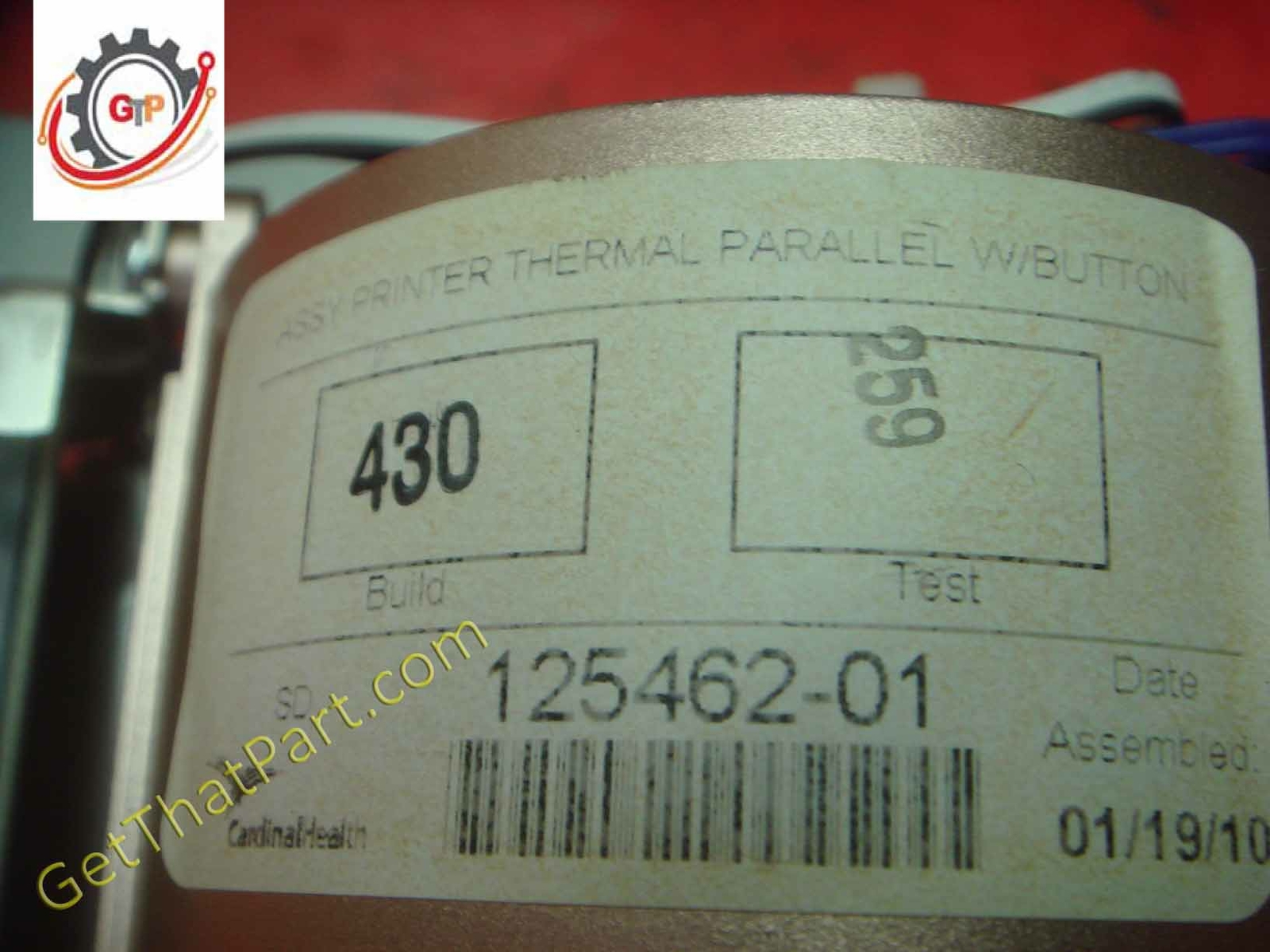 Cardinal Health 59-00114 Pyxis PAS3500 Thermal Printer Assembly Tested ...