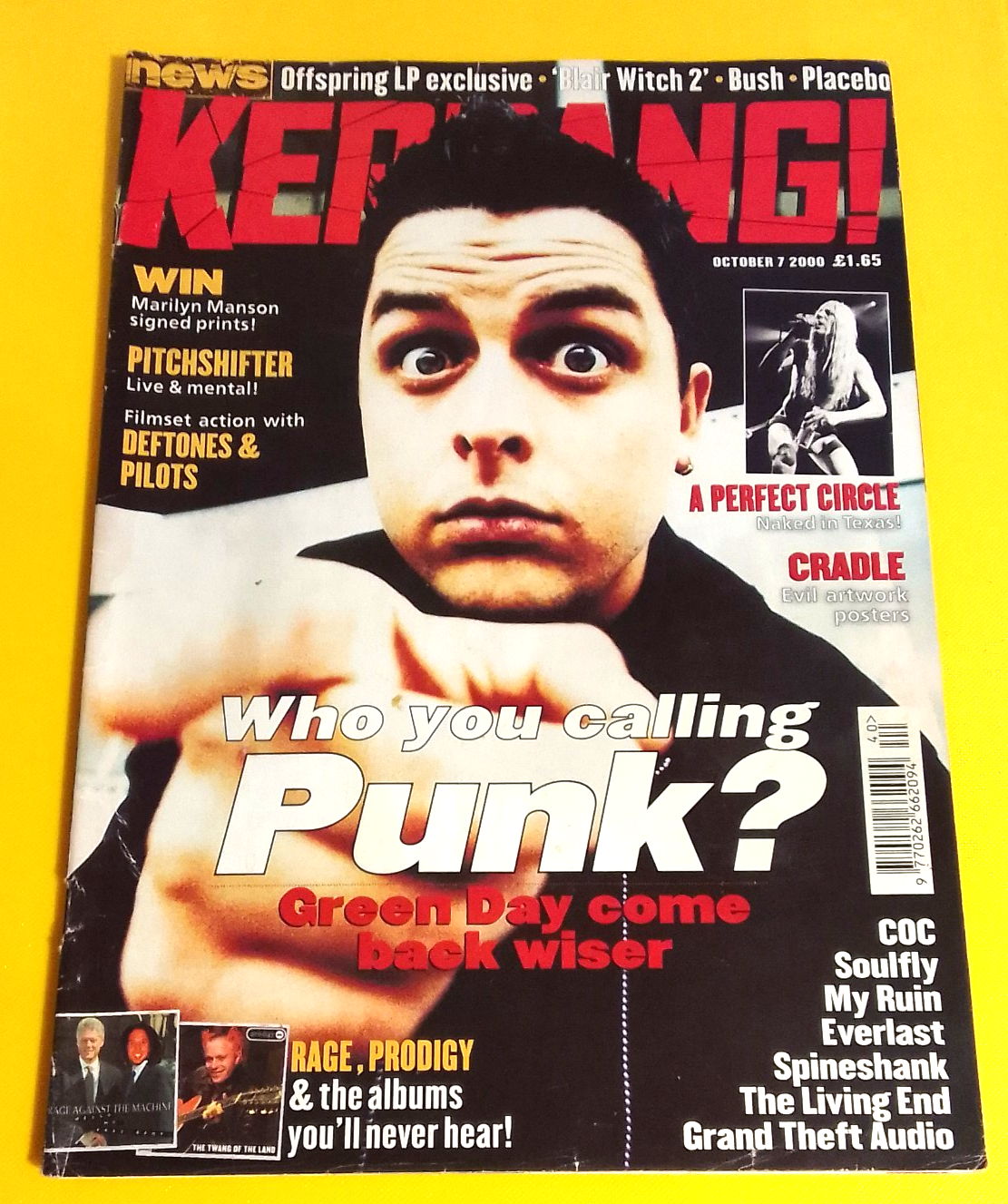 Kerrang! 822 October 7 2000 - Green Day, Pitchshifter, Cradle Of Filth ...