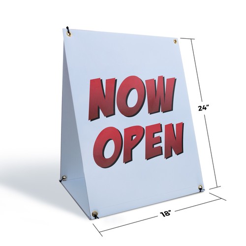 Now Open A-Frame Sidewalk Sign Business Grand Opening Clear ...